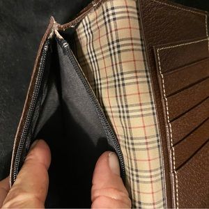 Burberry | Bags | Burberry Brown Leather Long Wallet | Poshmark